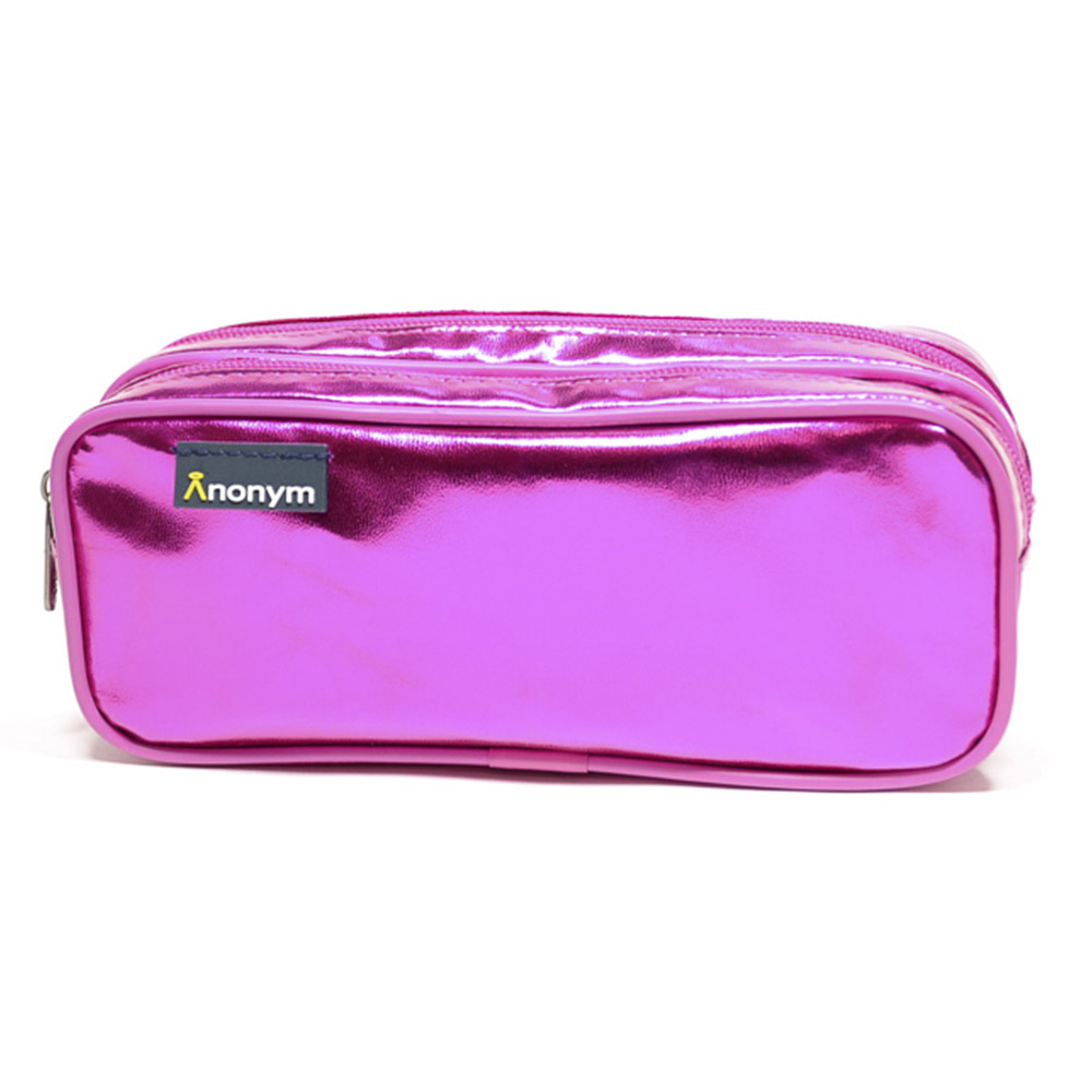 Trousse rectangulaire ANONYM 2 compartiments rose métallique : Chez ...