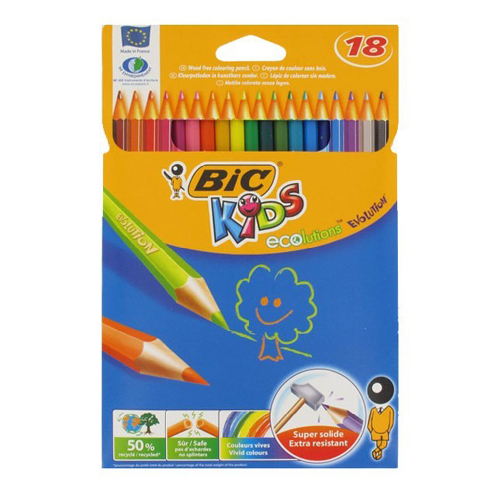 18 crayons de couleur BIC : Chez Rentreediscount Fournitures scolaires