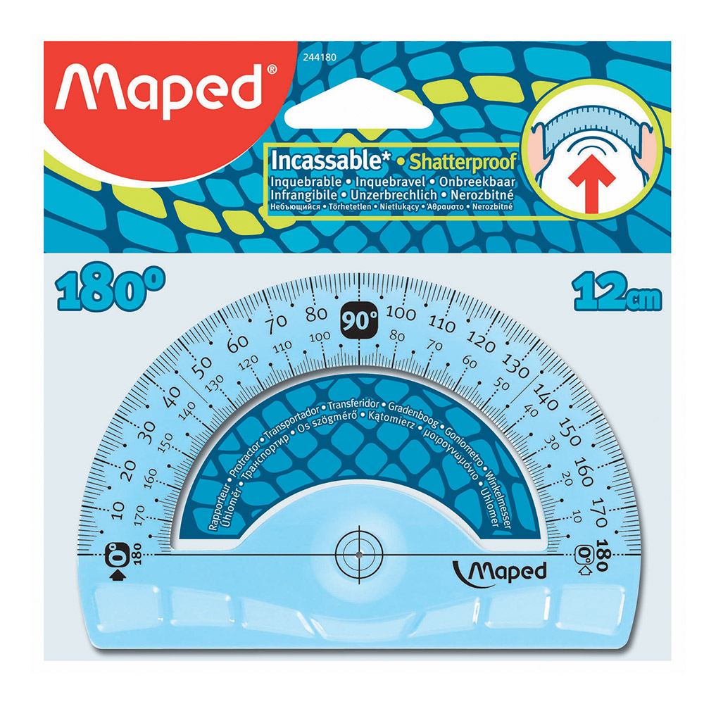 Rapporteur incassable MAPED 180° 12cm : Chez Rentreediscount ...