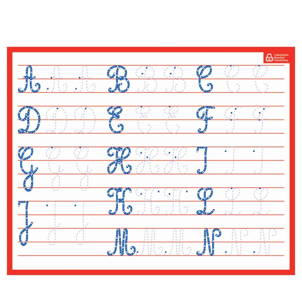 Ardoise blanche BOUCHUT effaçable alphabet en majuscule : Chez ...