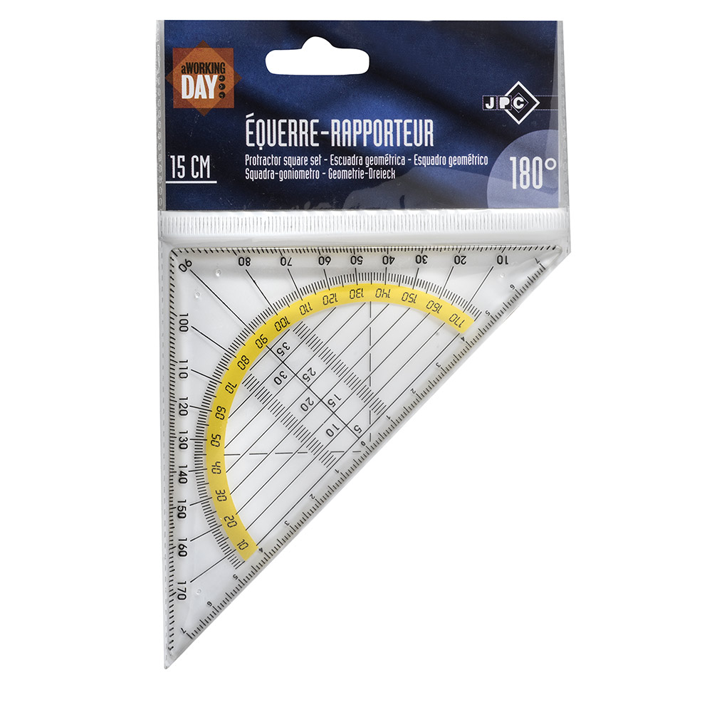 Equerre rapporteur 2en1 15cm 180° : Chez Rentreediscount Fournitures scolaires