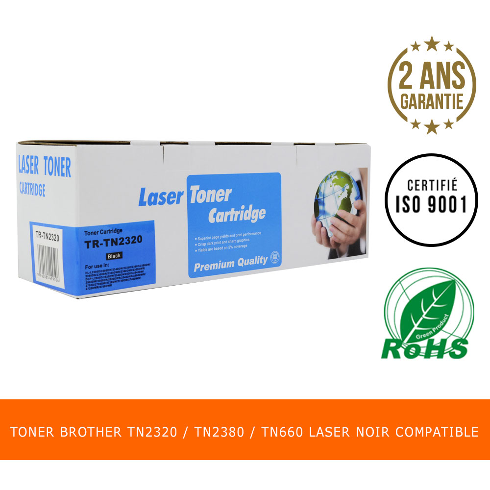 Toner BROTHER TN2320 / TN2380 / TN660 laser noir compatible : Chez ...