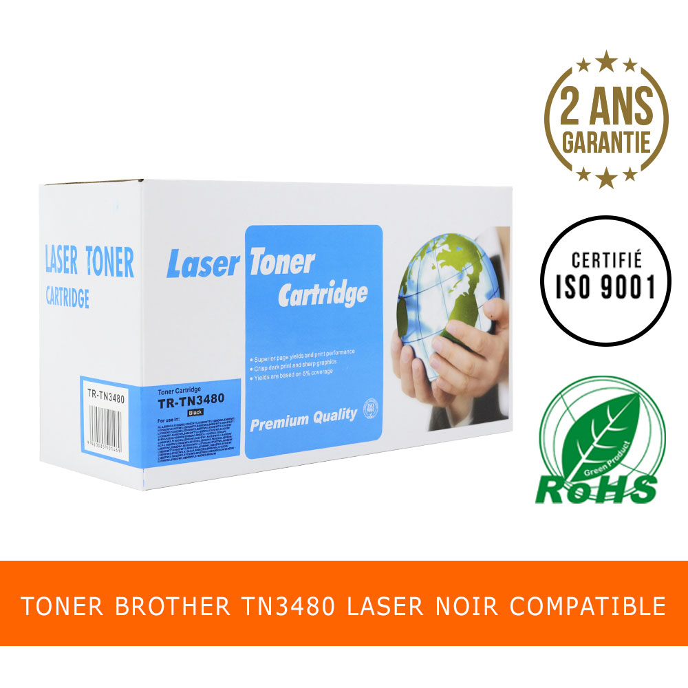 Toner BROTHER TN3480 laser noir compatible : Chez Rentreediscount ...