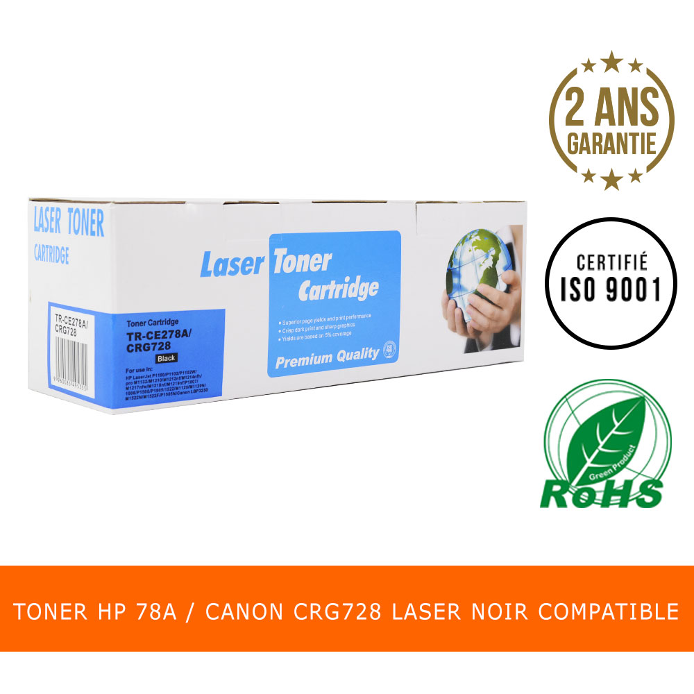 Toner HP 78A / CANON CRG728 laser noir compatible : Chez ...