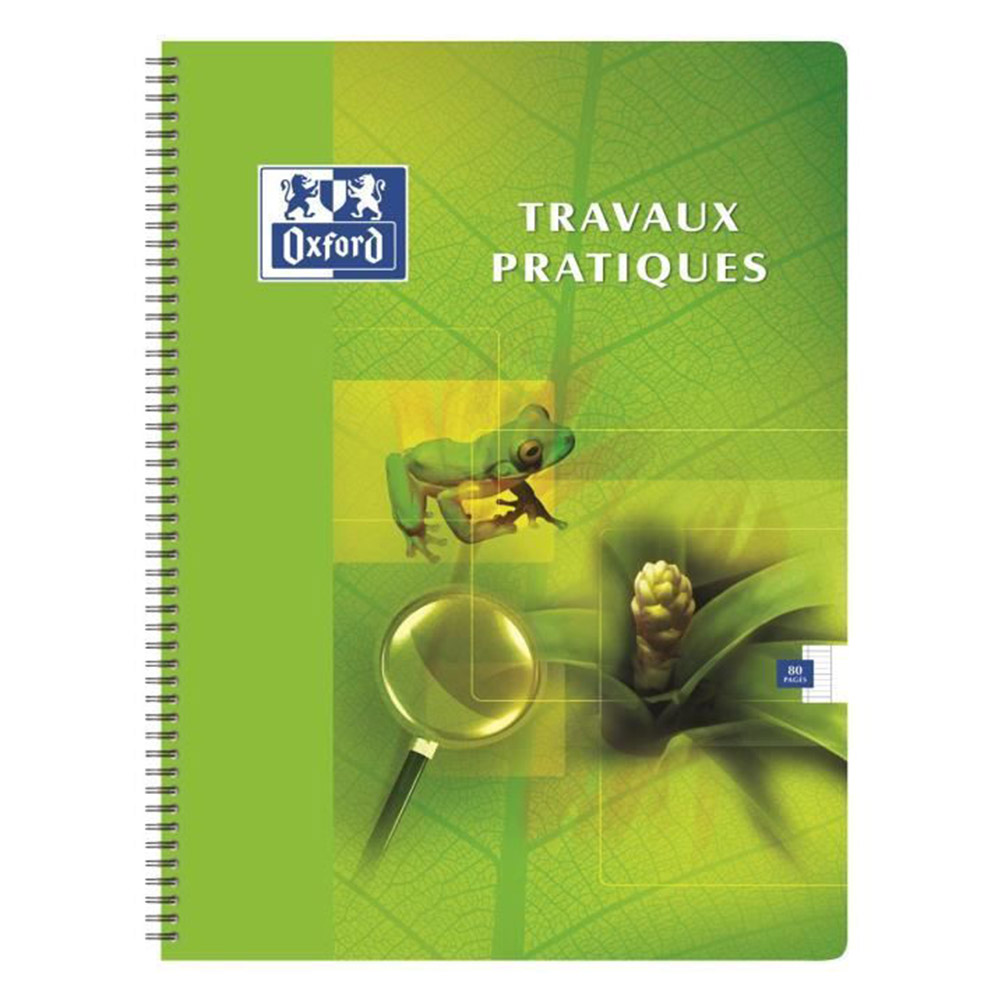 Cahier de Travaux Pratiques à spirale polypro 24x32 OXFORD 80 pages 90g ...