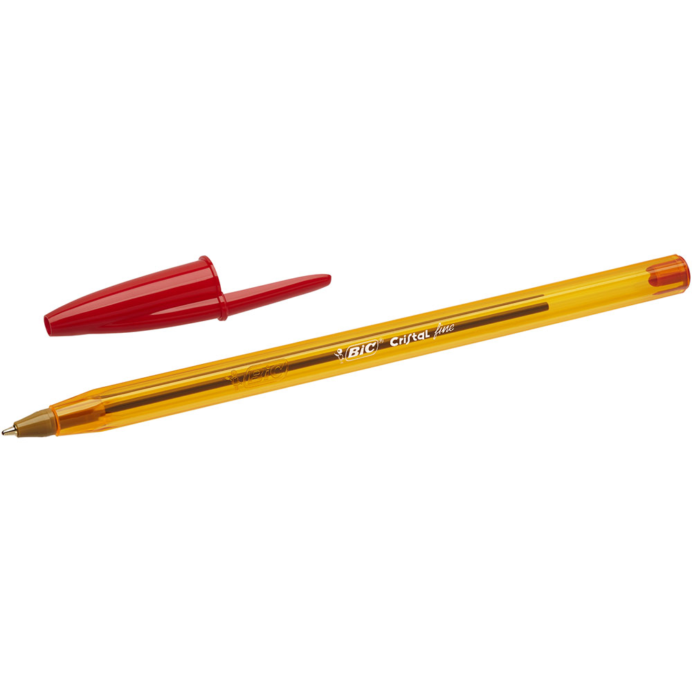 Stylo bille Bic pointe fine Corps plastique orange à capuchon encre ...