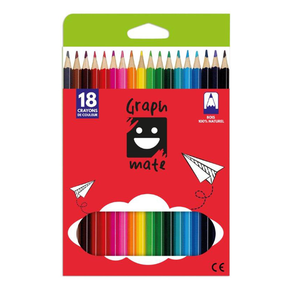 18 Crayons de couleur GRAPHMATE : Chez Rentreediscount Fournitures ...