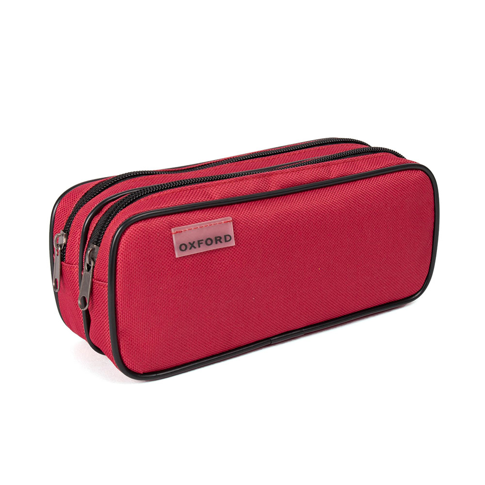 Trousse rectangulaire OXFORD 2 compartiments rouge : Chez ...