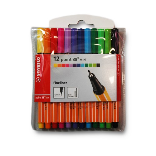 12 Mini feutres Stabilo 88 Point ultra fin : Chez Rentreediscount ...