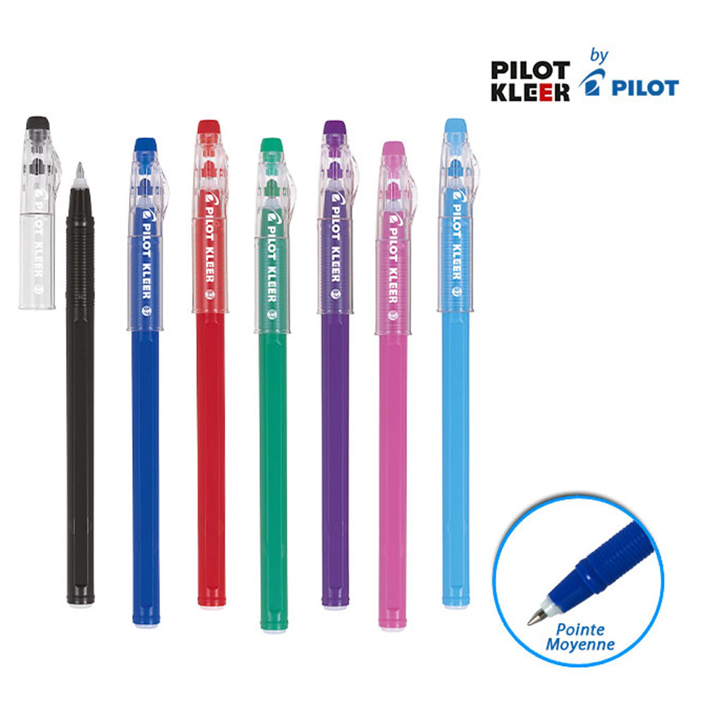 Stylo bille effaçable PILOT Kleer Pointe moyenne Rouge : Chez ...