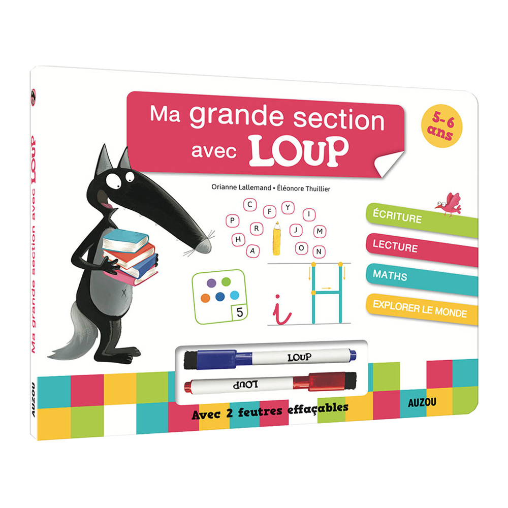 Ma grande section avec Loup - Livre ardoise d'activités AUZOU Editions : Chez Rentreediscount Le ...