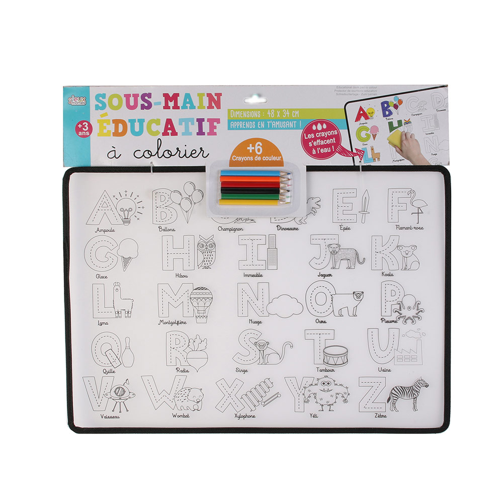 Sous-main éducatif Alphabet à colorier 48x34cm : Chez Rentreediscount ...
