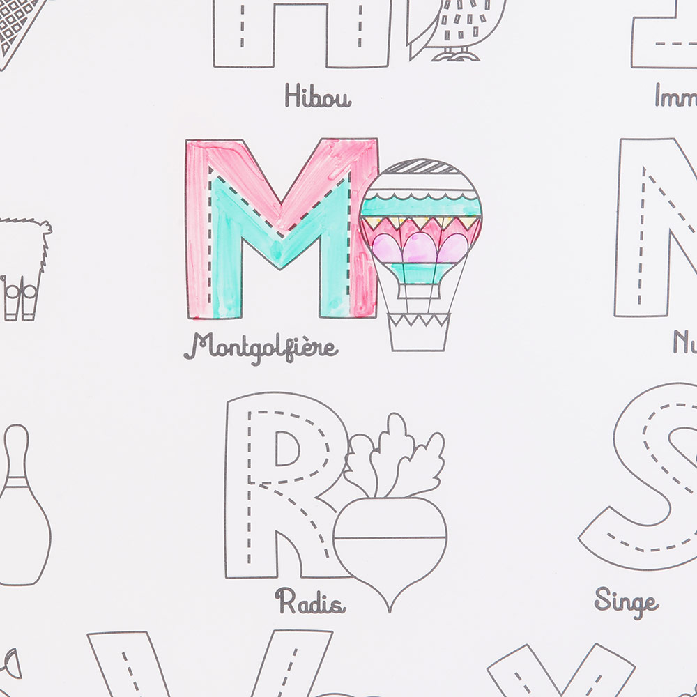 Sous-main éducatif Alphabet à colorier 48x34cm : Chez Rentreediscount ...