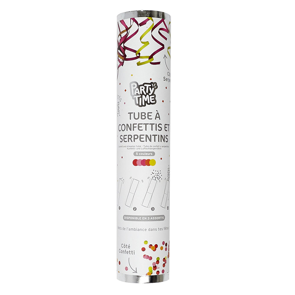 Tube à confettis et serpentins : Chez Rentreediscount Loisirs créatifs