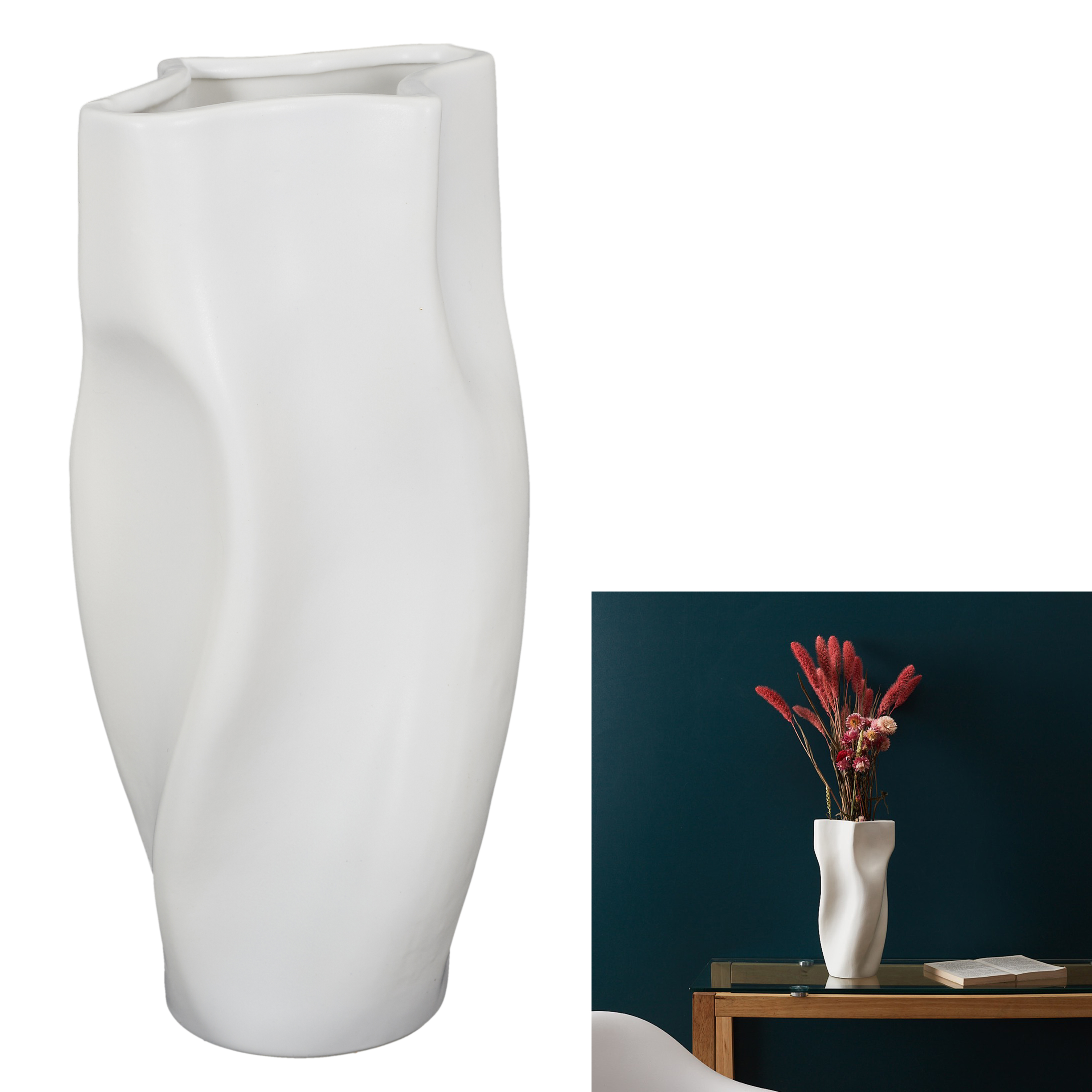 Vase moderne céramique 14,5x29,5x12cm : Chez Rentreediscount Ma jolie Déco